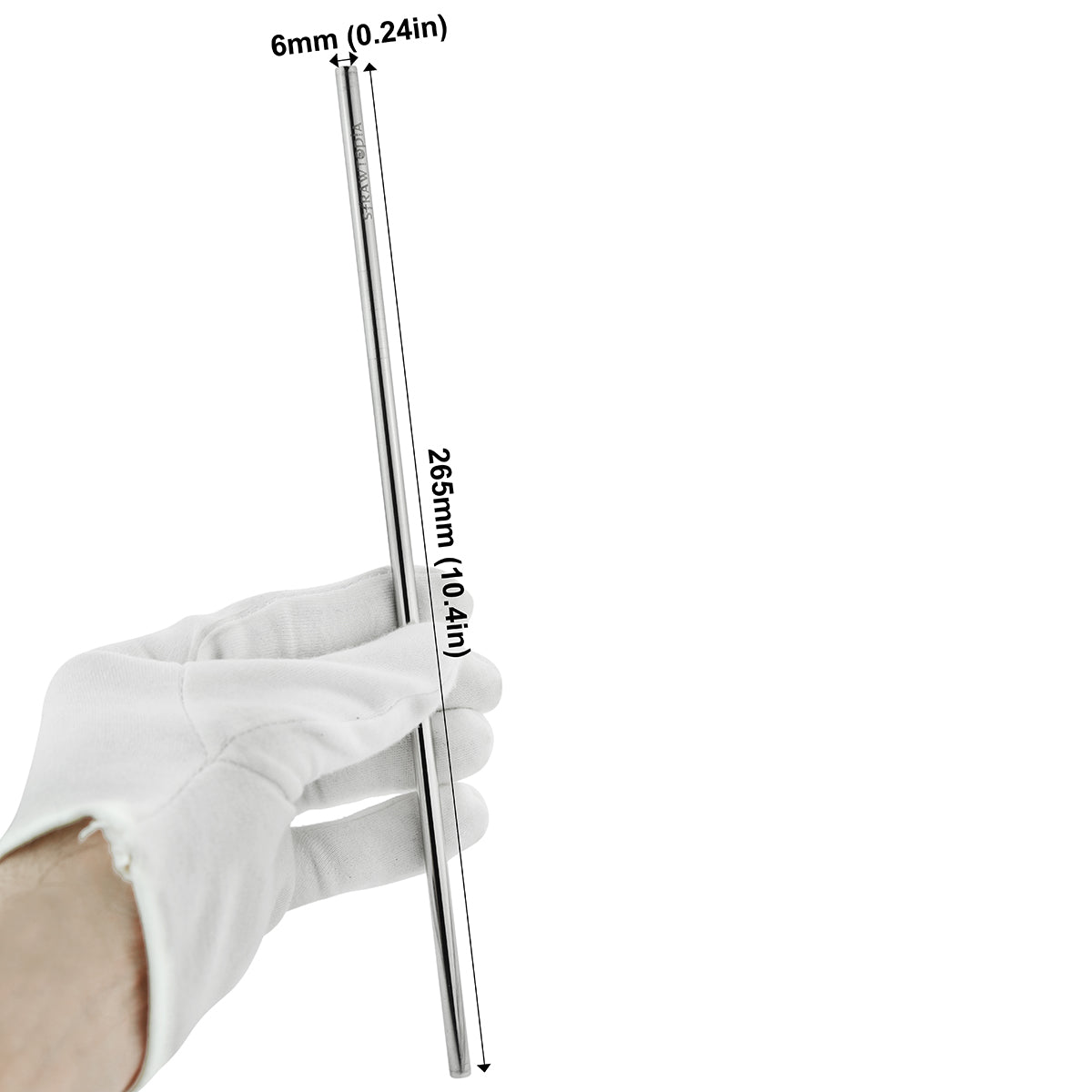 4 Straight Stainless Steel Metal Straws (10.4 inches) — STRAWTOPIA