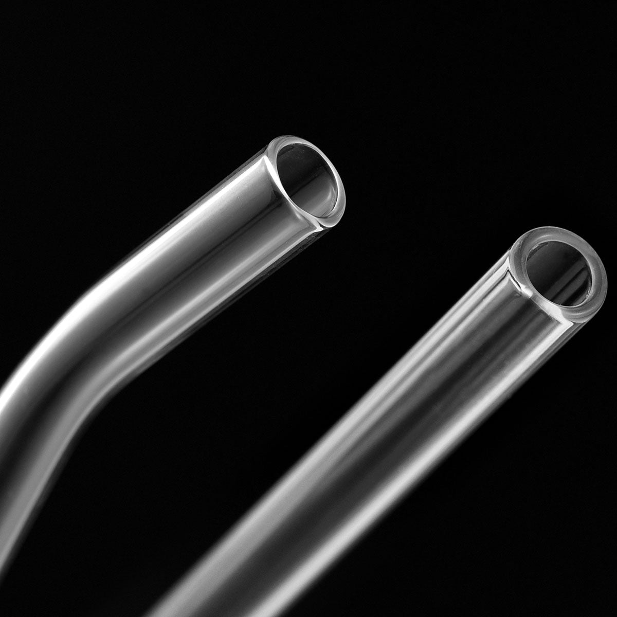 2 Bendy 2 Straight Reusable Glass Straws Jumbo 12mm —STRAWTOPIA