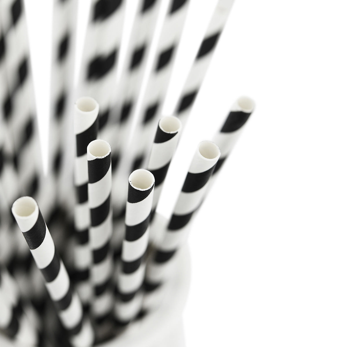 Black and White Striped Paper Straws — STRAWTOPIA